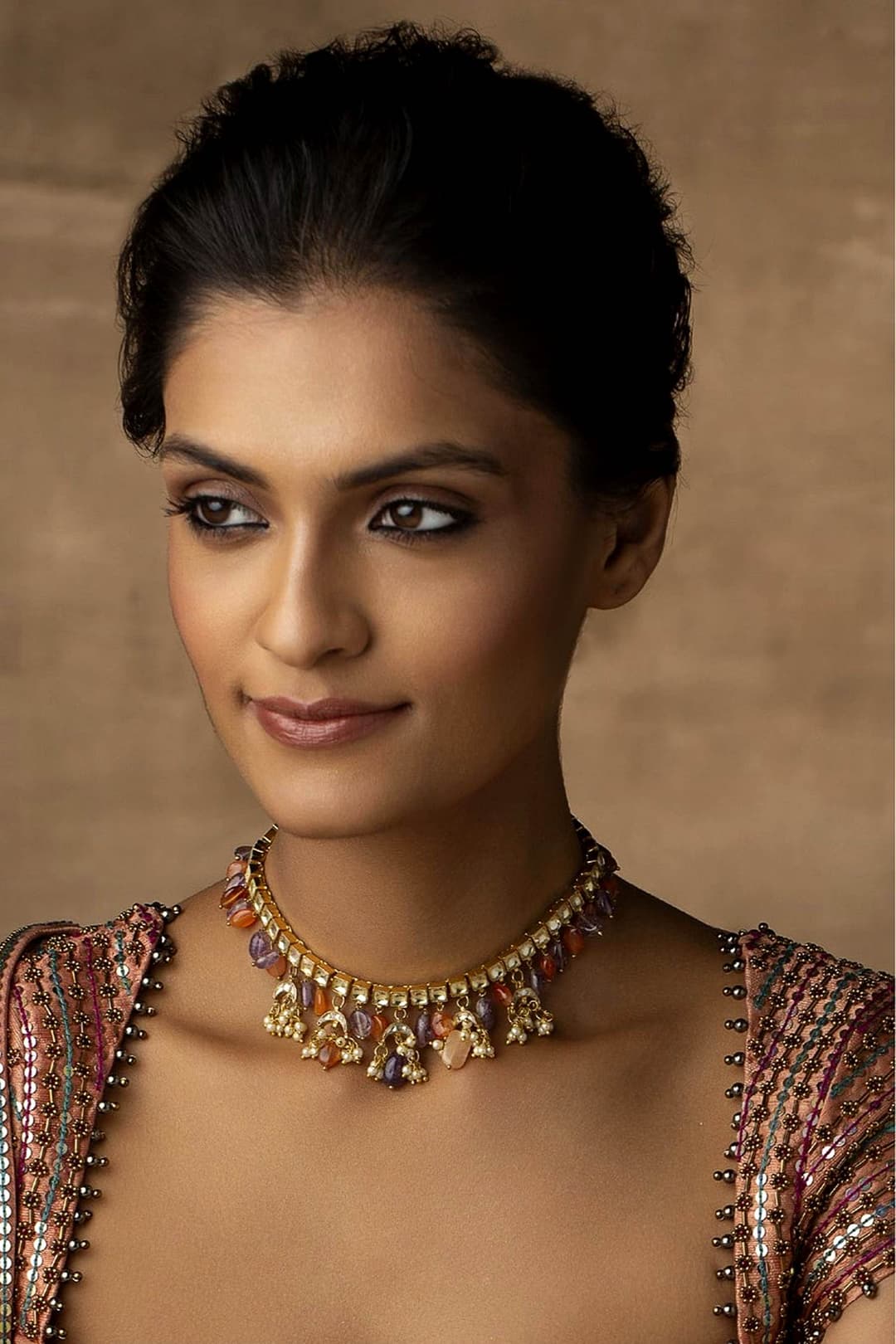 Buy Paisley Pop Gurmeet Kundan Embellished Choker Necklace Online | Aza ...