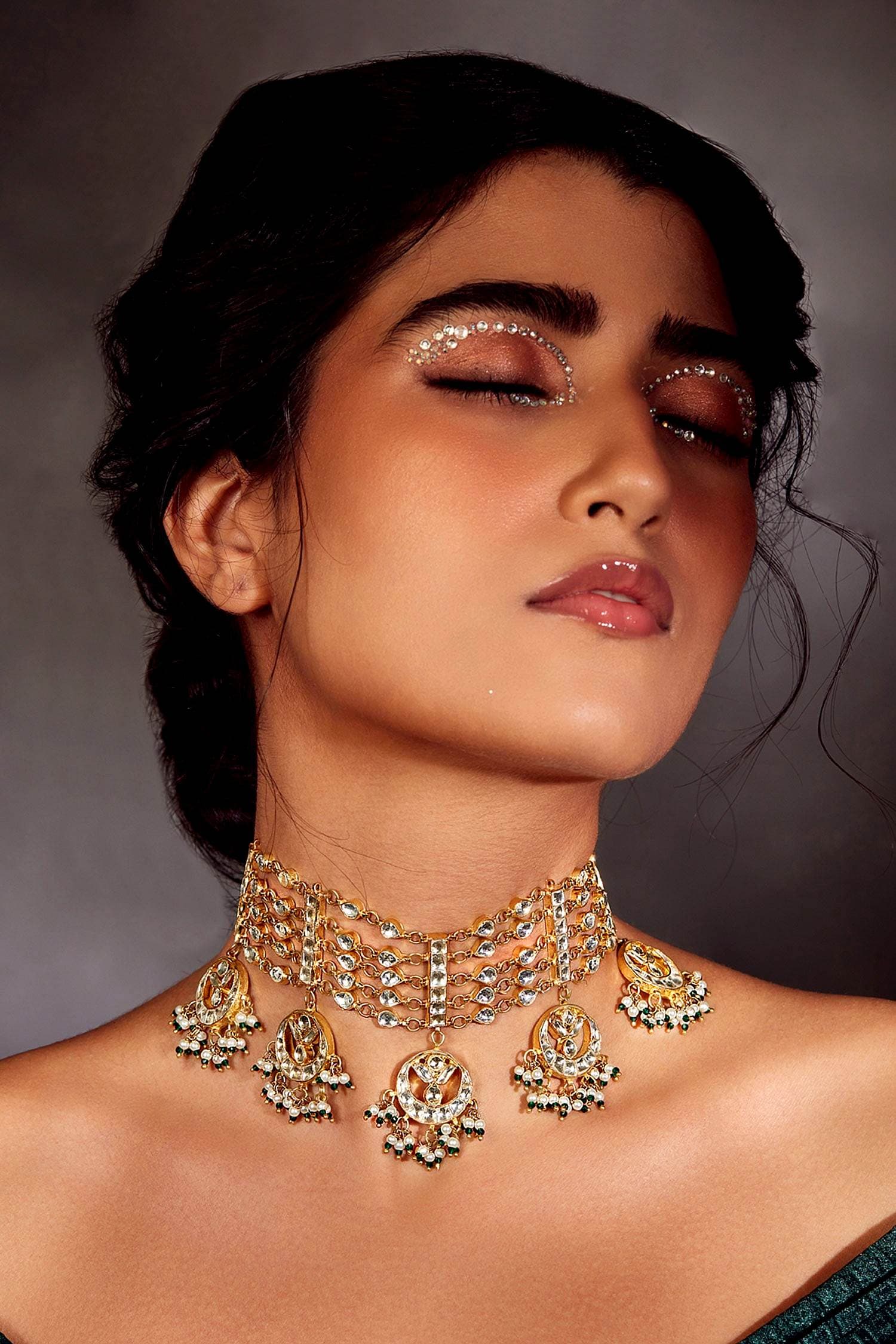 Buy Paisley Pop Farheena Kundan Choker Necklace Online | Aza Fashions