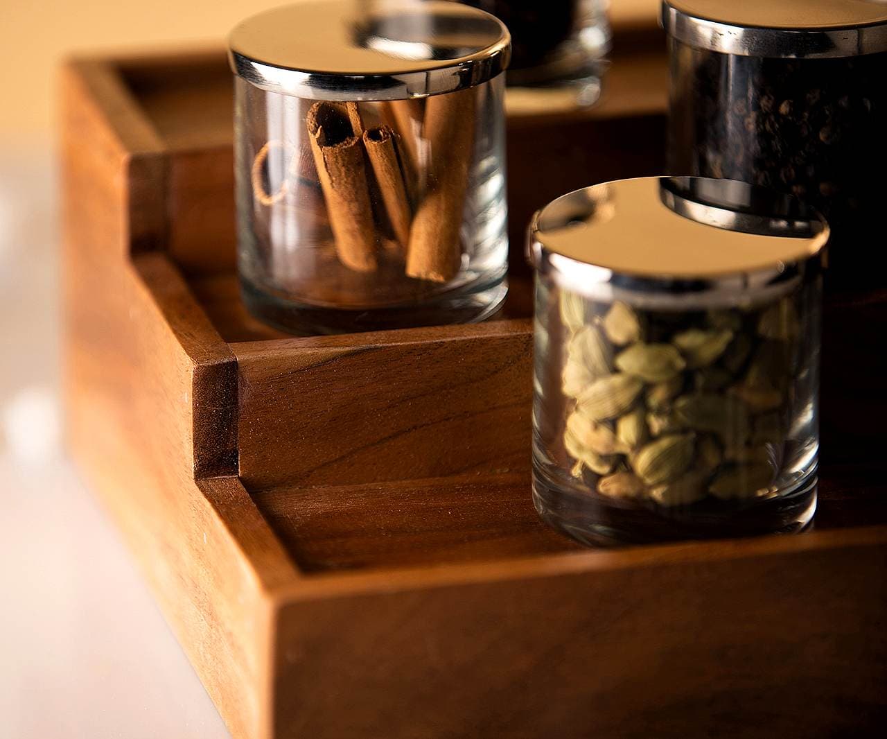 Buy S.G. Home Acacia Wood Condiment Rack Online | Aza Fashions