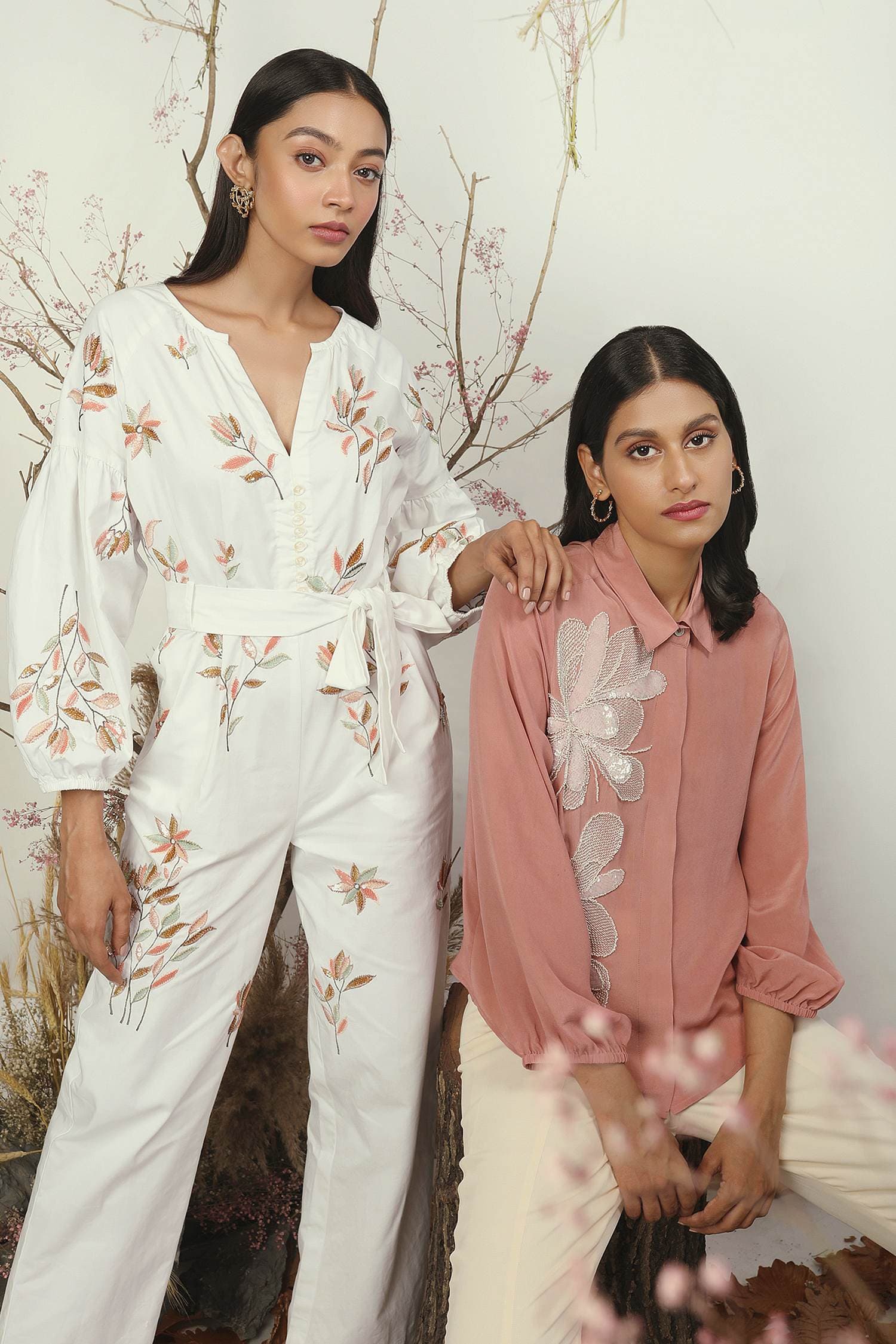 Buy Nayantara Couture Pink Silk Crepe Embroidered Shirt Online | Aza ...