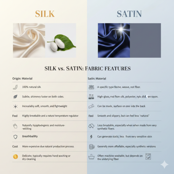 Silk vs Satin: Key Differences, Benefits & Which Fabric Is Better for You